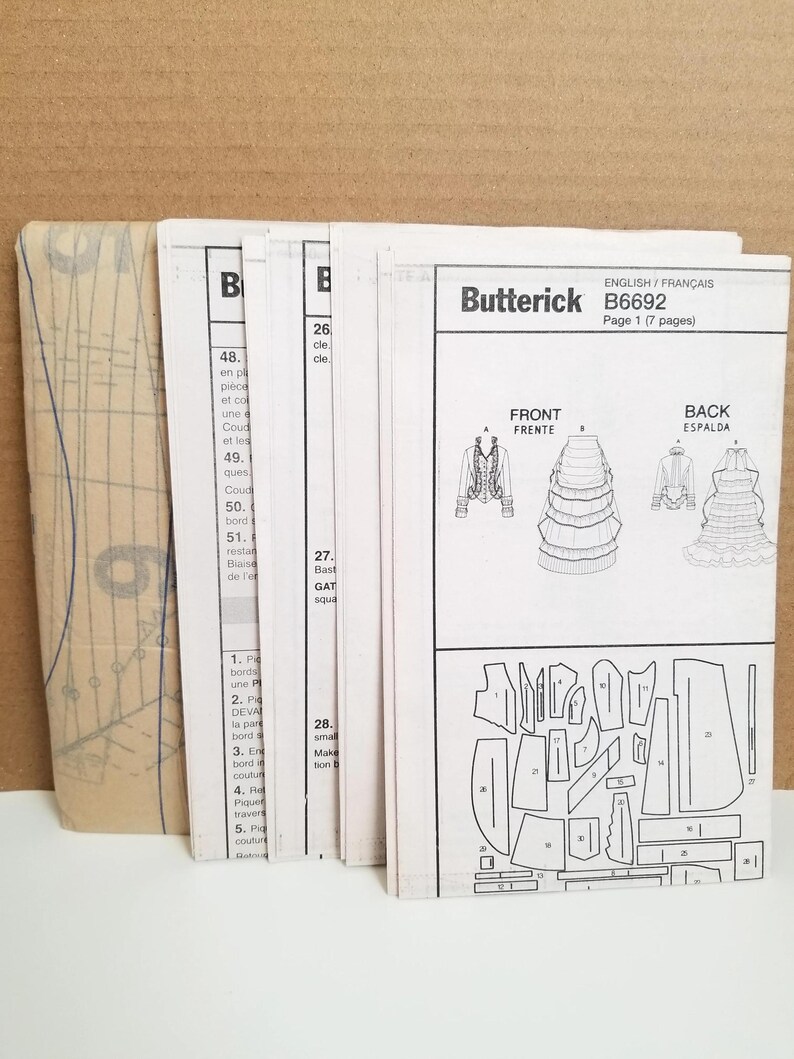 Butterick B6692 History Misses Costume Regency Halloween Size 6-14 ...