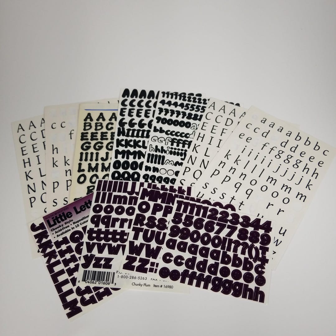 Black Alphabet Stickers 8 Sheets - Etsy