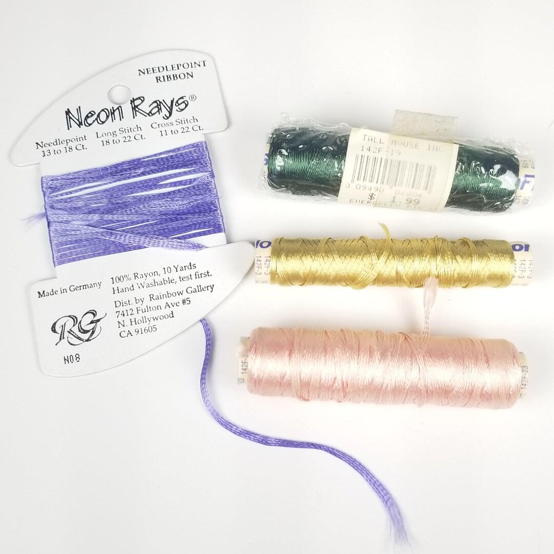 Needlepoint Ribbon 4 Pack Neon Rays and More - Etsy