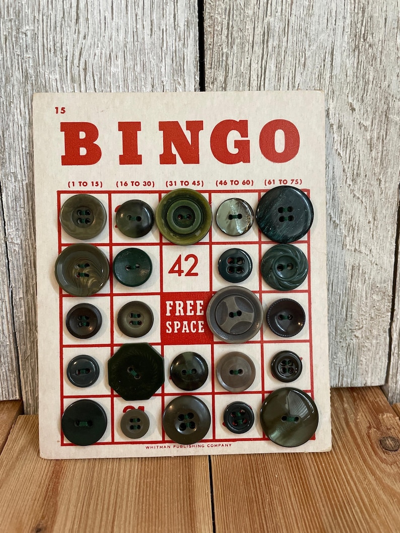 Vintage Button Lot on Bingo Card U PICK Antique Quirky Cute - Etsy