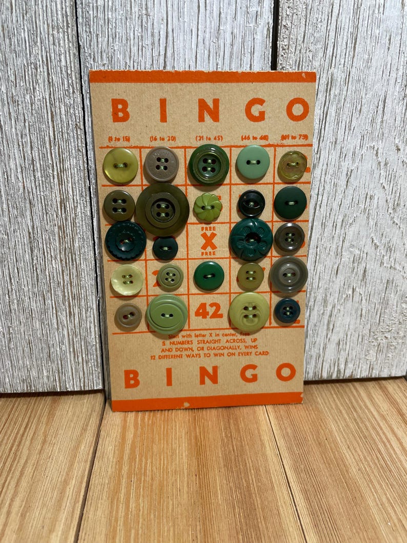 Vintage Button Lot on Bingo Card U PICK Antique Quirky Cute - Etsy