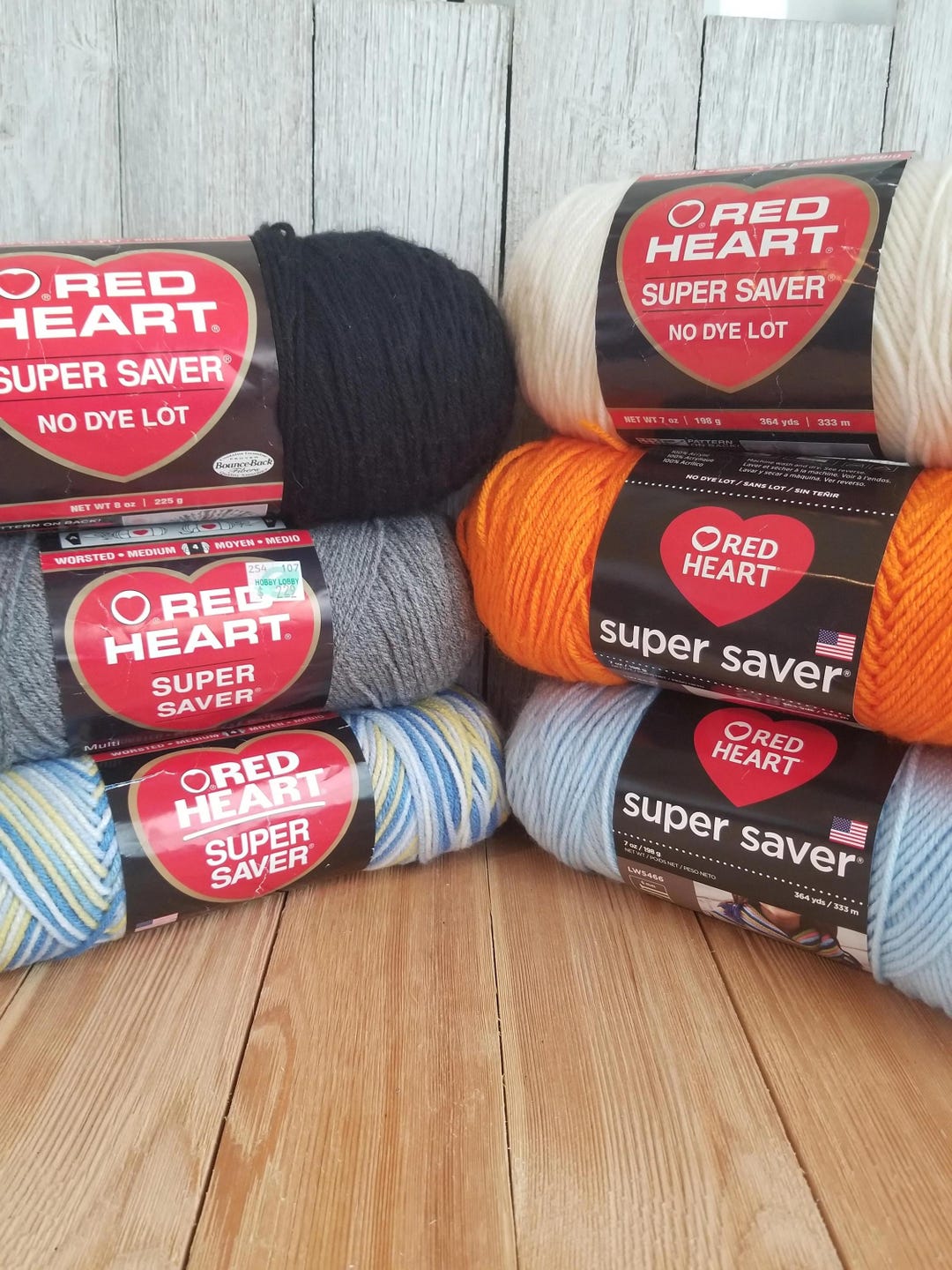 Vintage Red Heart Super Saver Yarn Solid/ Metallic/ Striped/ Ombre Full ...