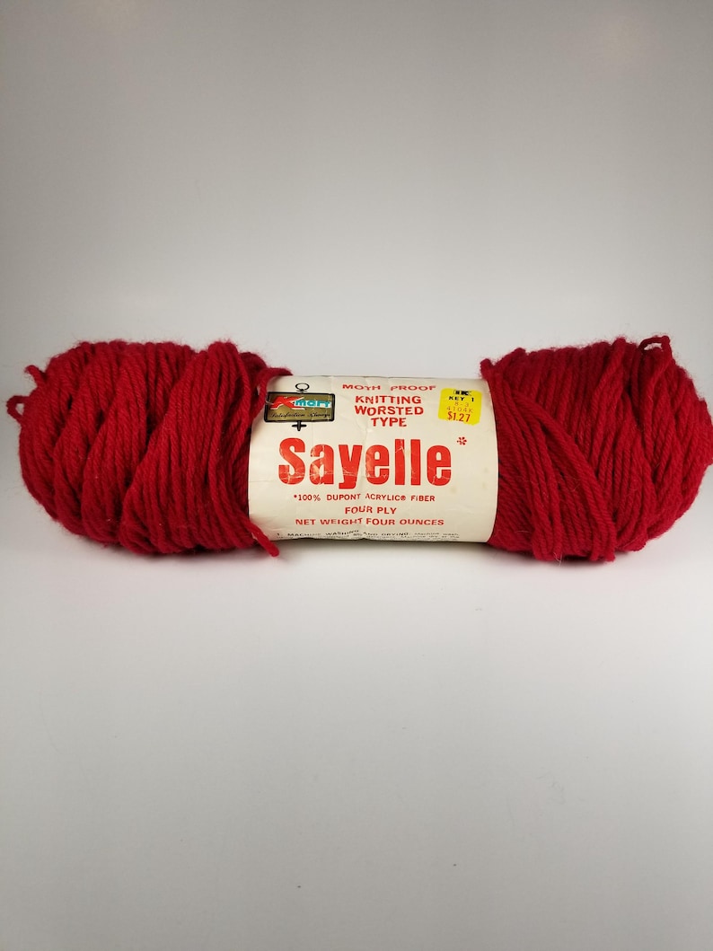 Vintage Kmart Sayelle Yarn 7034 Cardinal Lot 9695 - Etsy