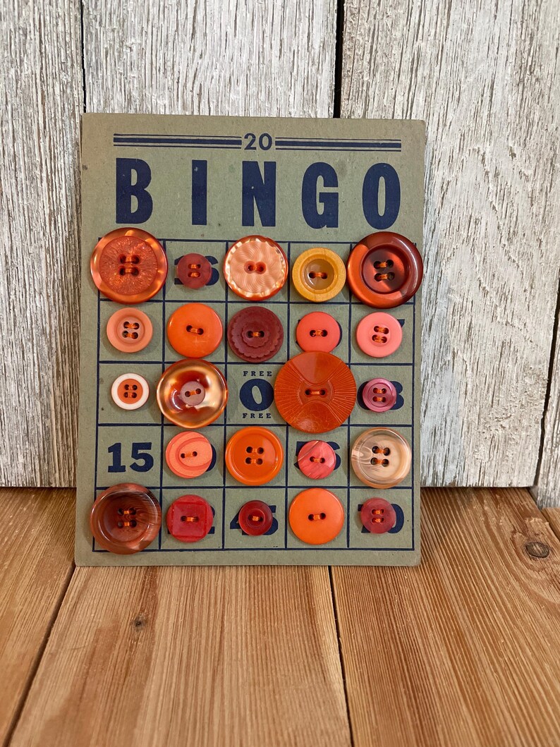 Vintage Button Lot on Bingo Card U PICK Antique Quirky Cute - Etsy