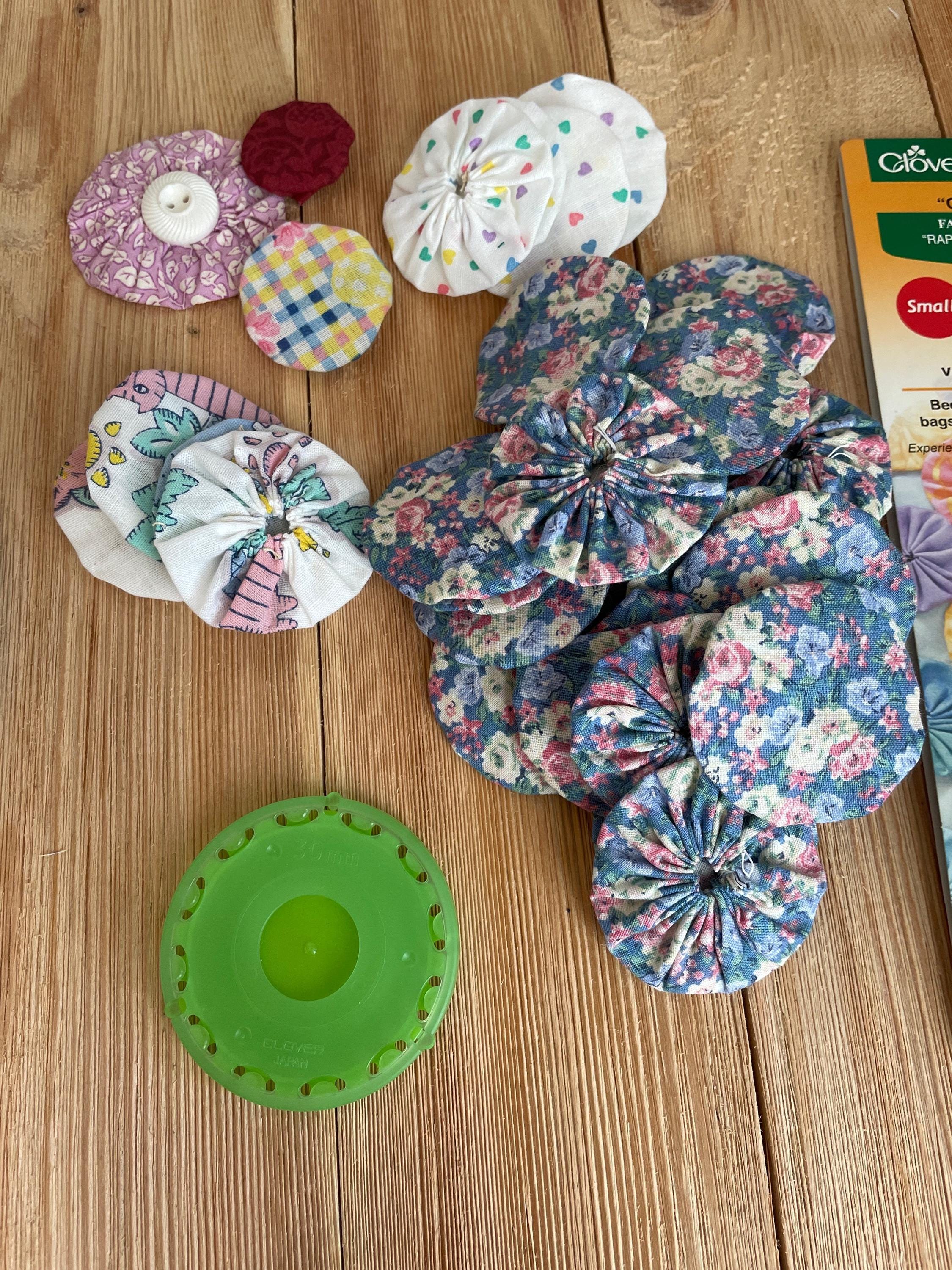 Abandoned Project! 120 Shabby Chic 1980's Fabric Yo-yos, Fabric Circles ...