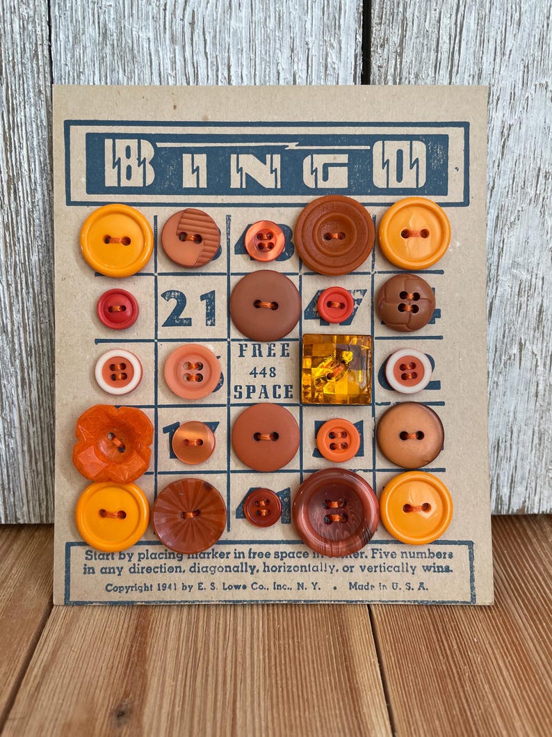 Vintage Button Lot on Bingo Card U PICK Antique Quirky Cute - Etsy