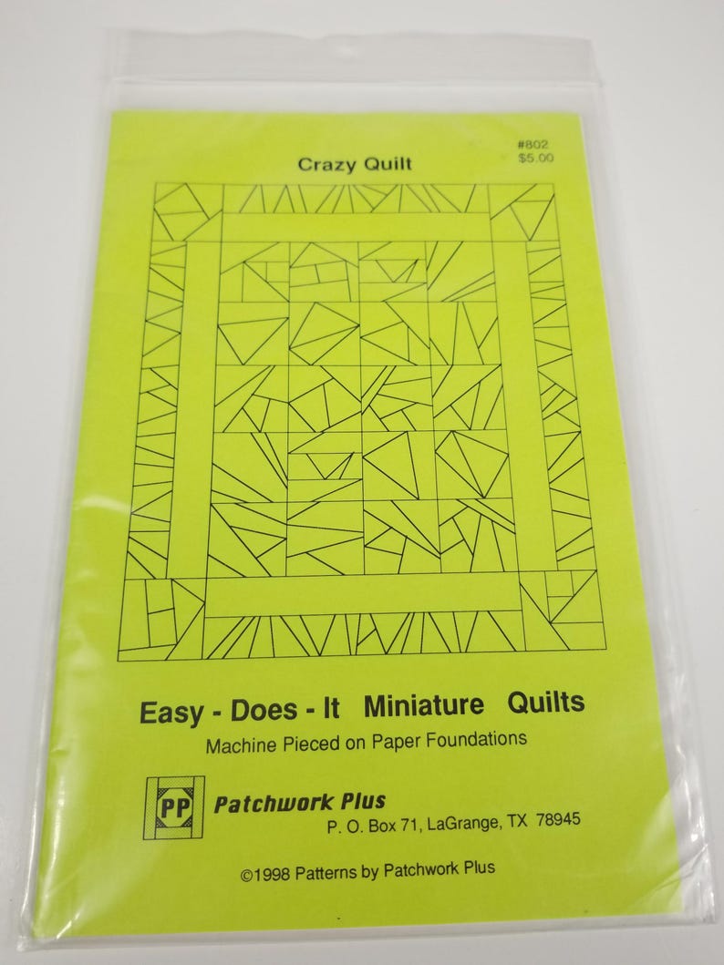 Crazy Quilt Pattern #802 Patchwork Plus Easy Does It Miniature Quilts ...