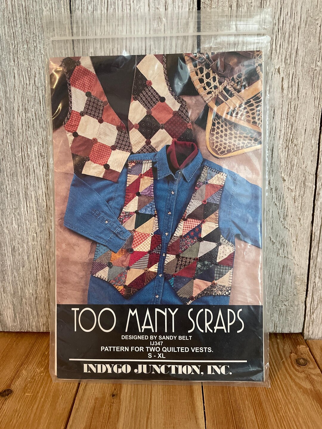 Too Many Scraps Indygo Junction Quilted Vests S-XL IJ347 Pattern UNCUT ...