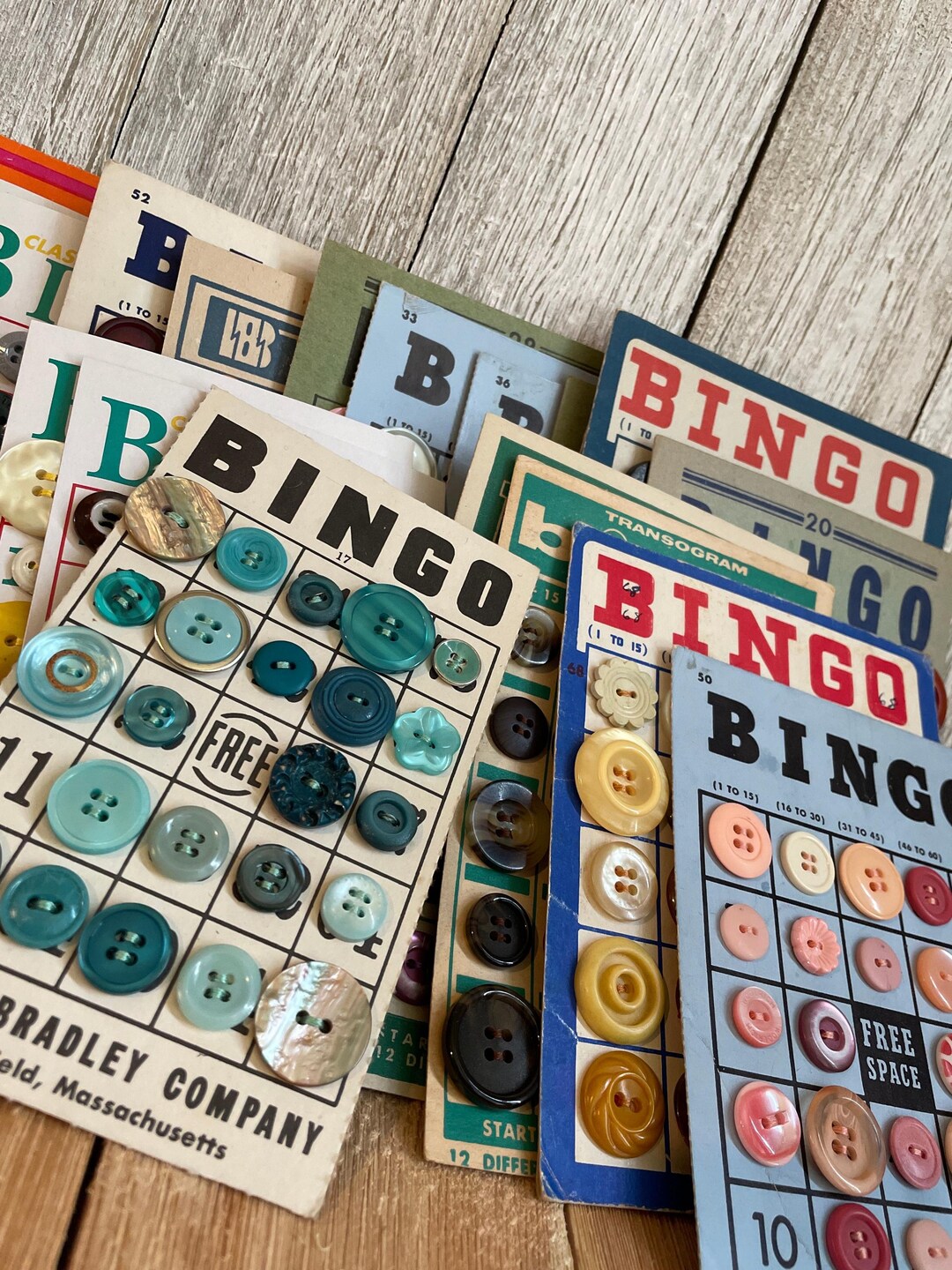 Vintage Button Lot on Bingo Card U PICK Antique Quirky Cute - Etsy