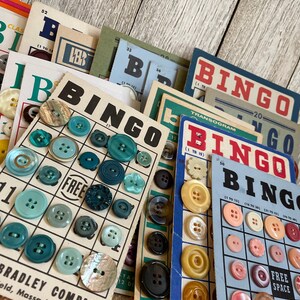 Vintage Button Lot on Bingo Card U PICK Antique Quirky Cute - Etsy
