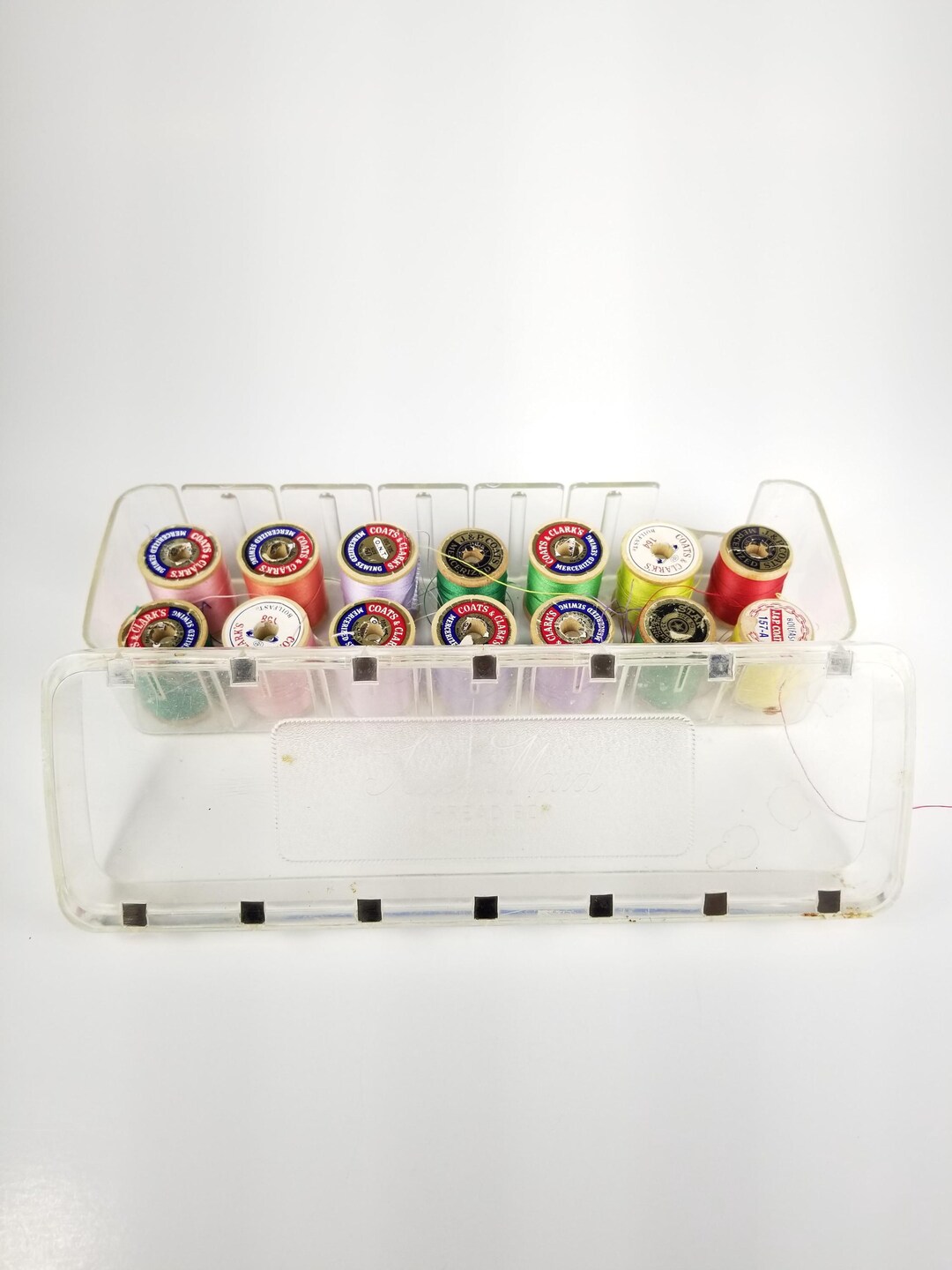 Tidee Maid Vintage Thread Box With 14 Wooden Spools - Etsy