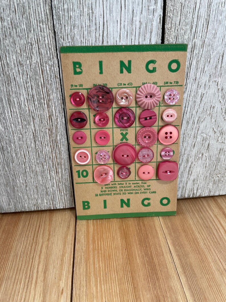 Vintage Button Lot on Bingo Card U PICK Antique Quirky Cute - Etsy