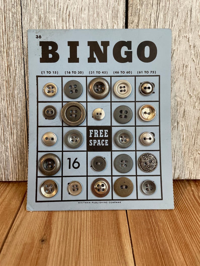 Vintage Button Lot on Bingo Card U PICK Antique Quirky Cute - Etsy