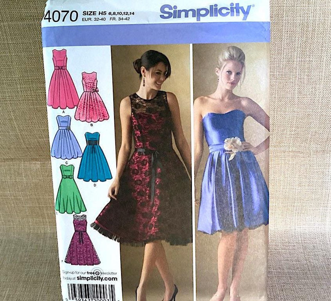 Simplicity 4070 Sewing Pattern Evening or Prom Dress Sizes 6, 8, 10, 12 ...