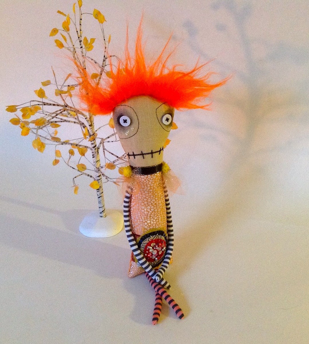 Orange Hair Dammit Doll Anxiety Relief Doll Handmade Ooak Art Etsy