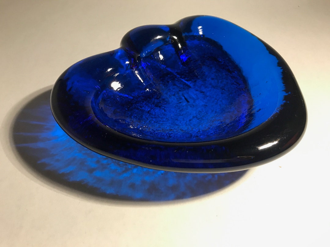 Blenko Mid Century Modern Freeform Amoeba Bowl Tray Catch All-blue - Etsy