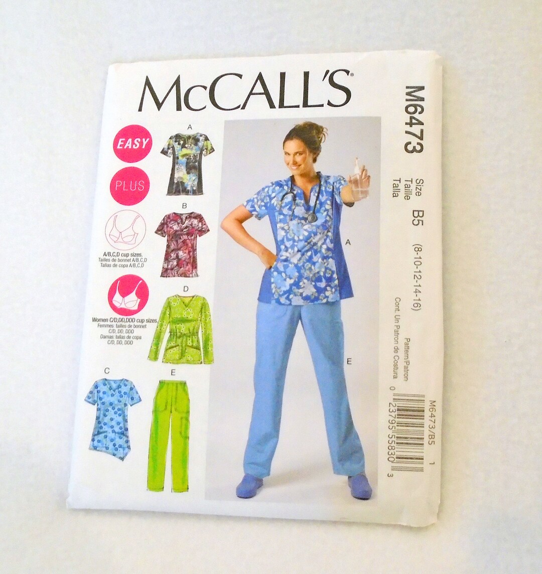 Mccall's 6473 Pattern, Medical Uniforms, Scrubs, Uncut. Sizes 8 - 16 - Etsy