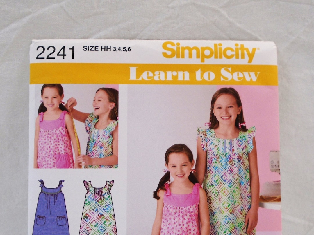 Simplicity 2241 Learn to Sew, Child's and Girl's Dress in Two Lengths ...