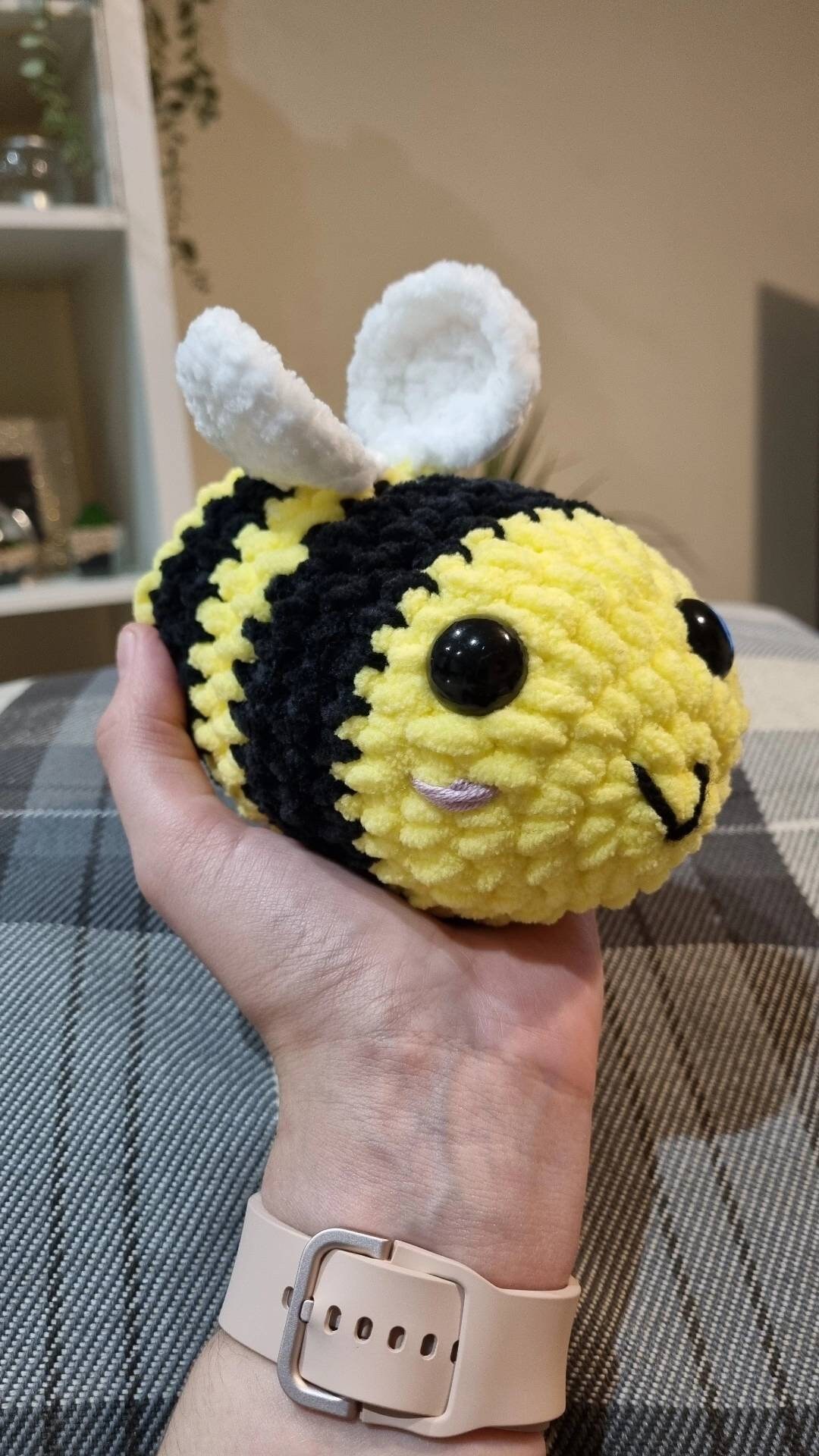 Chunky Crochet Velvet Bee Soft Chonky Cute Happy Face - Etsy