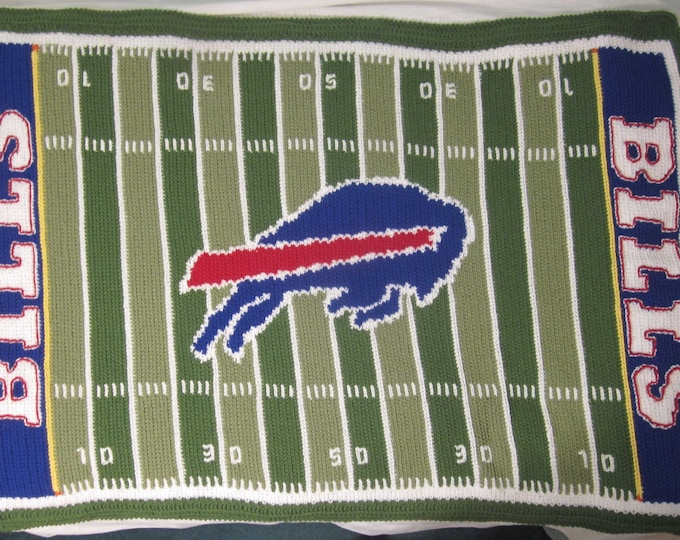 Pattern Chart for Crochet Football Field Afghan Blanket Buffalo Bills ...