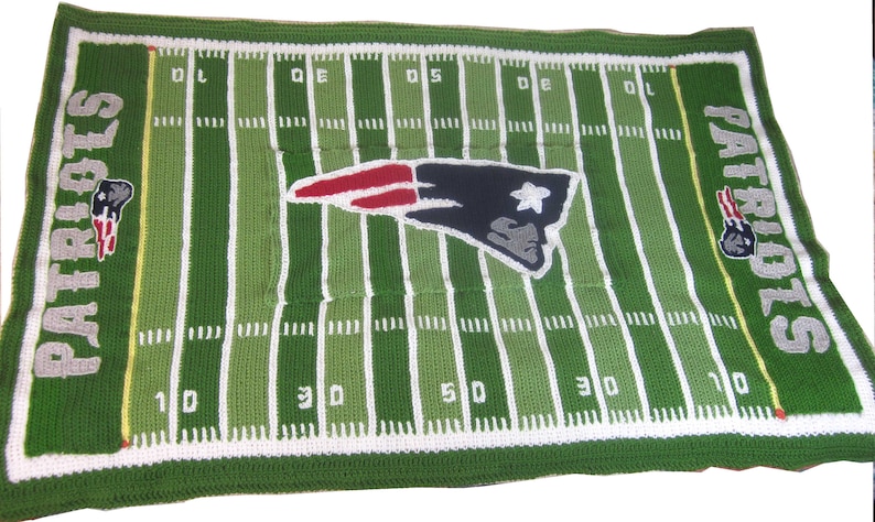 Pattern Chart for Crochet Football Field Afghan Blanket - New England ...