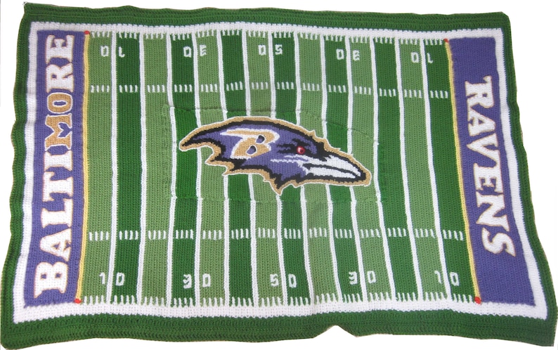 Pattern Chart for Crochet Football Field Afghan Blanket - Baltimore ...