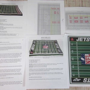 Pattern Chart for Crochet Football Field Afghan Blanket New - Etsy