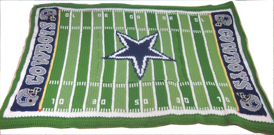 Pattern Chart and Directions for Crochet Football Field Afghan Blanket ...