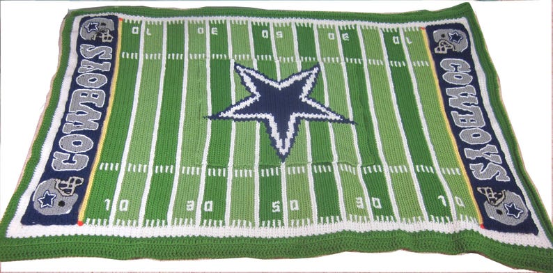 Pattern Chart and Directions for Crochet Football Field Afghan Blanket ...