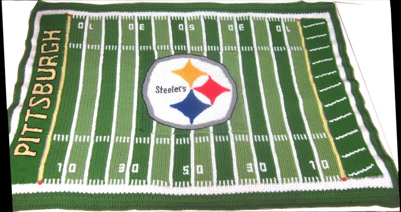 Pattern Chart for Crochet Football Field Afghan Blanket Pittsburgh ...