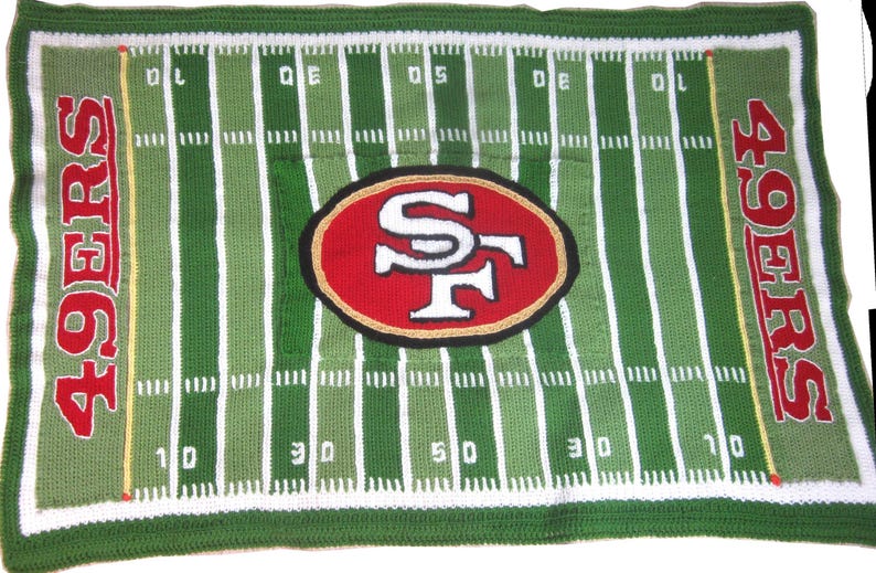 Pattern Chart and Directions for Crochet Football Field Afghan Blanket ...