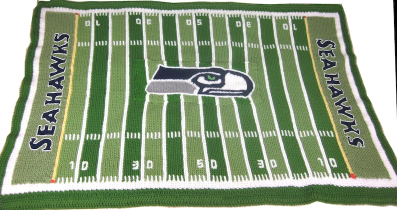 Pattern Chart and Directions for Crochet Football Field Afghan Blanket ...
