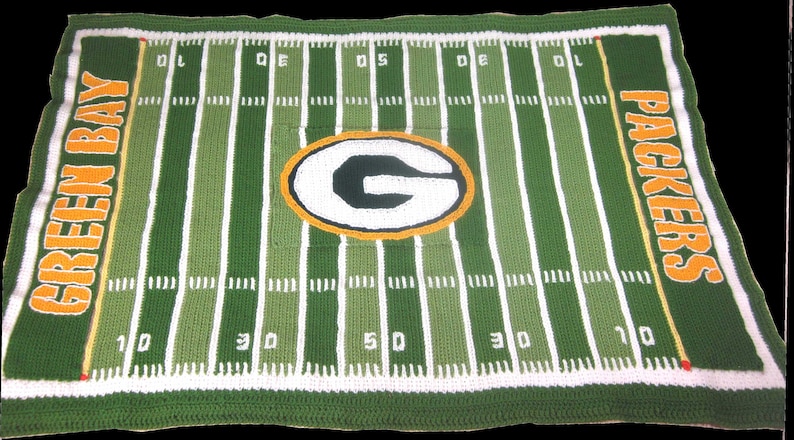 Pattern Chart for Crochet Football Field Afghan Blanket - Green Bay ...