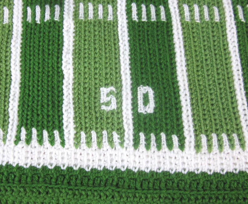 Pattern Chart and Directions for Crochet Football Field Afghan Blanket ...
