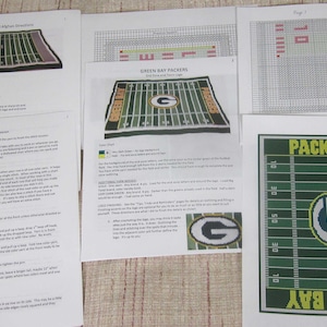 Pattern Chart for Crochet Football Field Afghan Blanket Green Bay ...