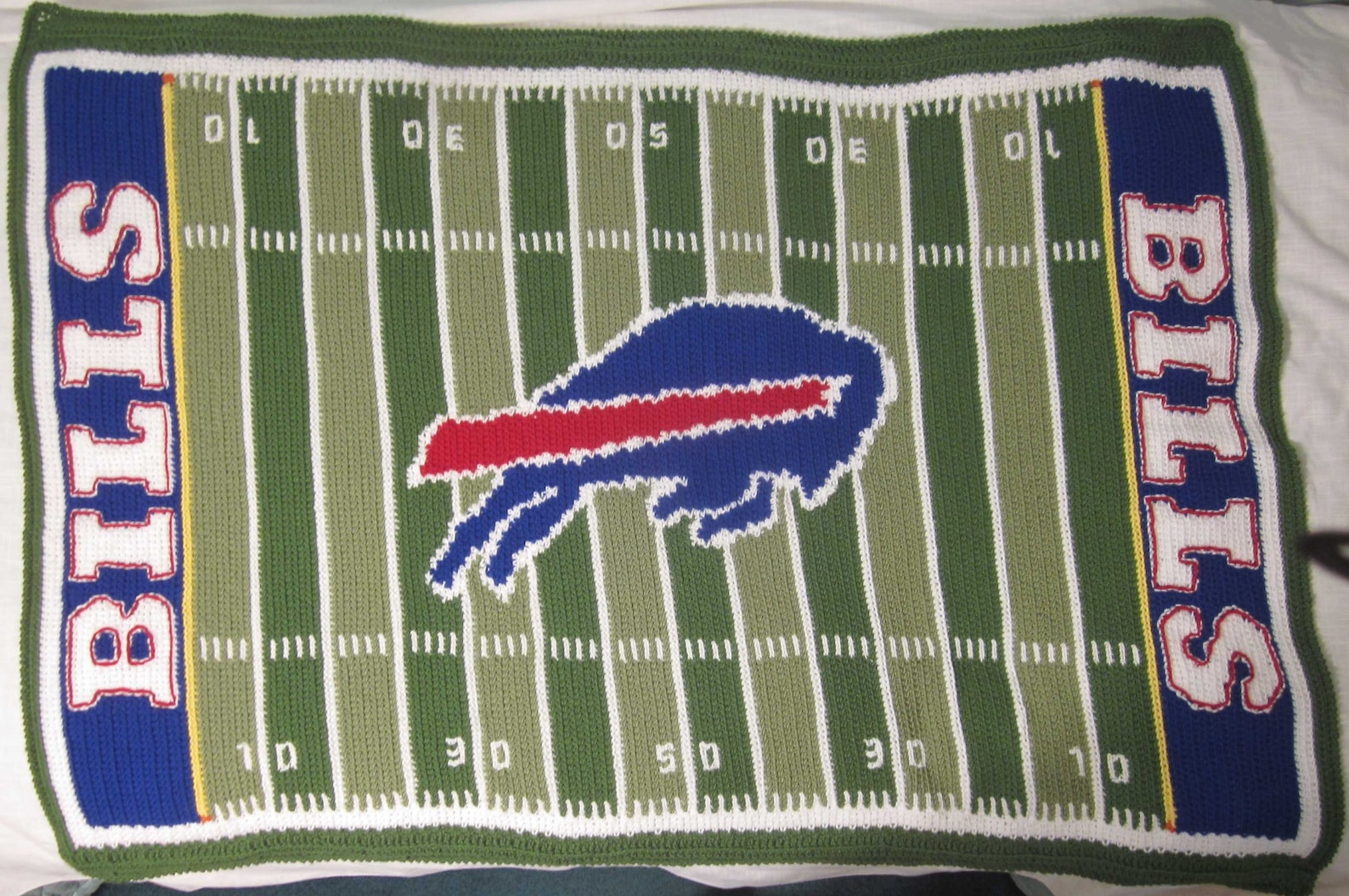 Pattern Chart for Crochet Football Field Afghan Blanket - Buffalo Bills ...