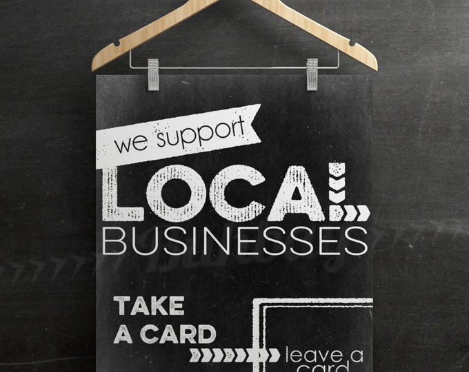 We Support Local Businesses Sign Take a Card Leave a Card - Etsy
