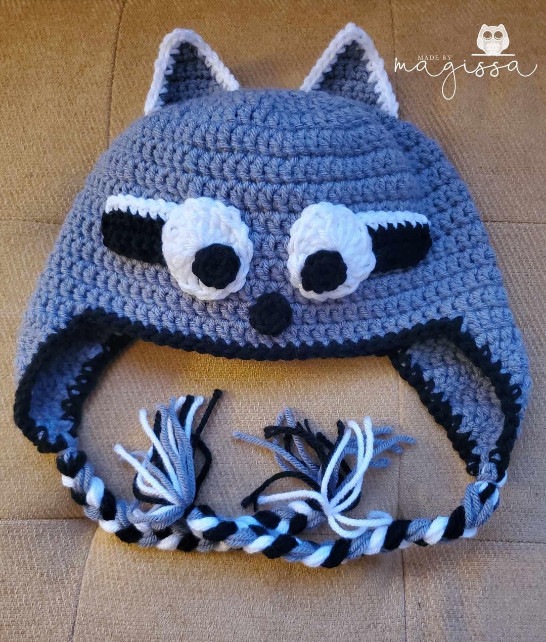Crochet Raccoon Hat - Handmade Crochet - Cozy Winter Hat - Etsy