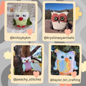 Quinn & Quincy the Owl Plushies - Crochet Plushie Pattern Set -instant ...