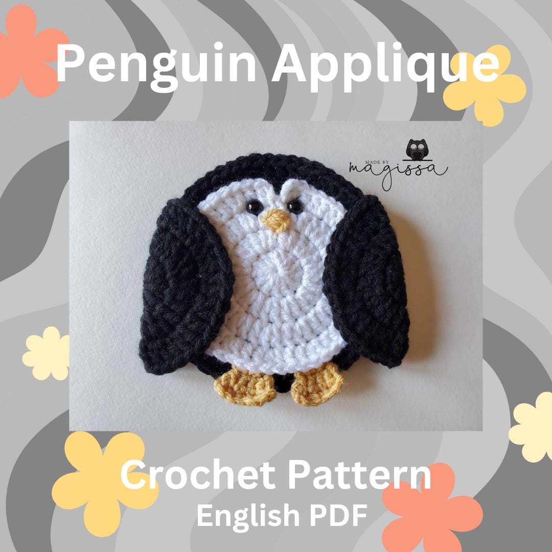 Penguin Applique Crochet Pattern - Instant PDF Download - Etsy