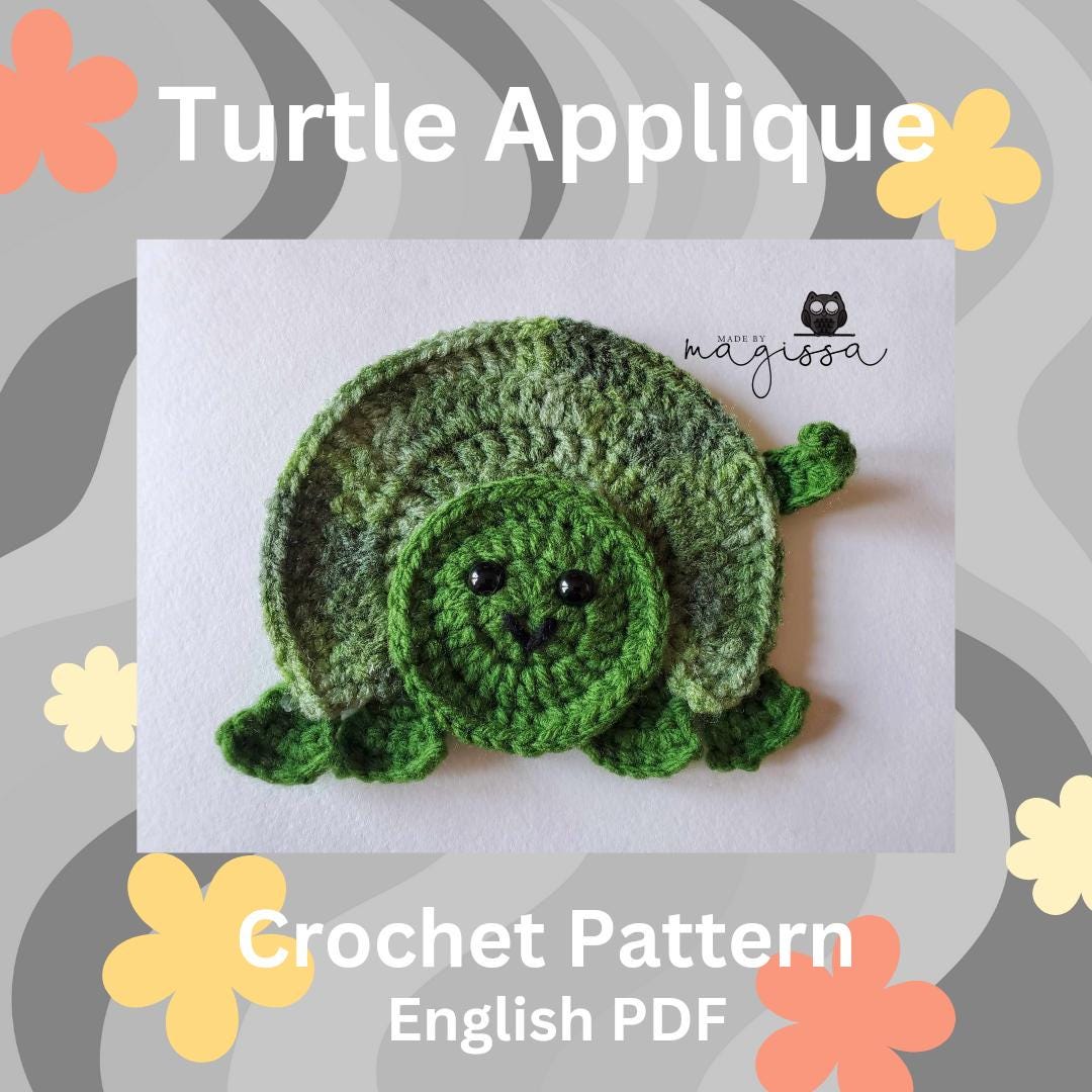 Turtle Applique Crochet Pattern - Instant PDF Download - Etsy