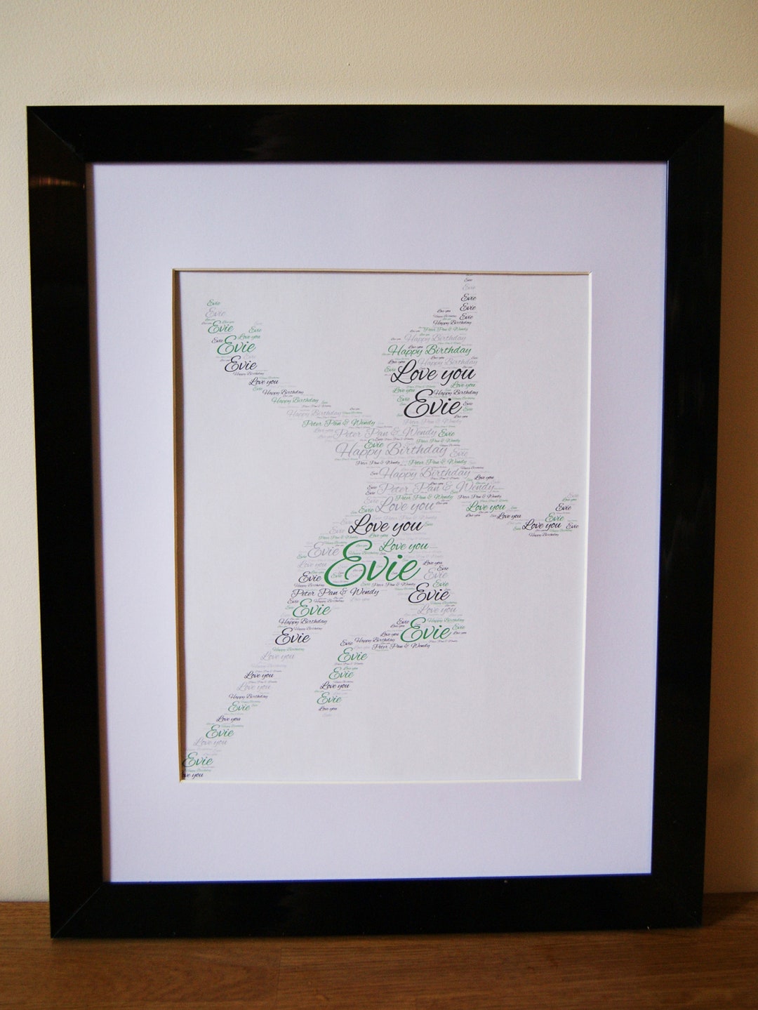Personalised Word Art Print Peter Pan Daughter Fairytale Birthday Gift ...