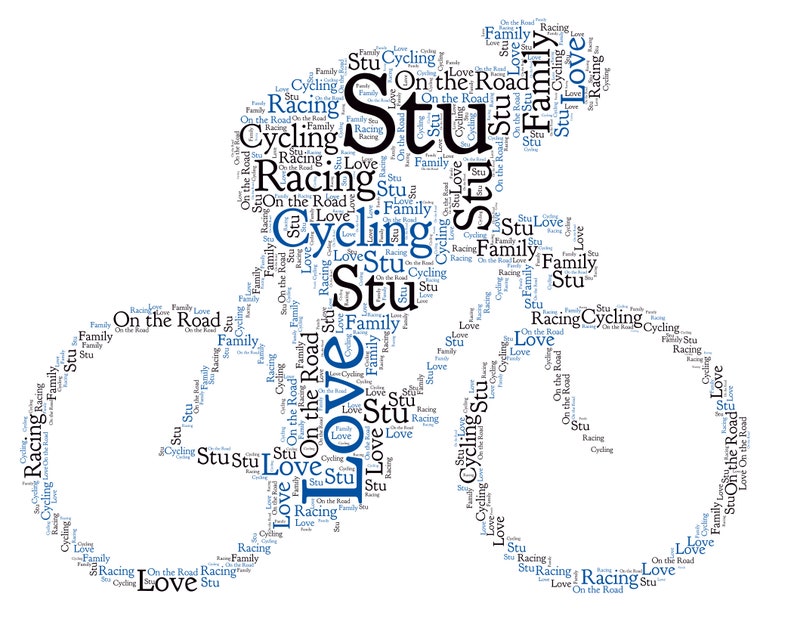 Personalised Word Art Print Cycling Bike Cyclist Cycle - Etsy