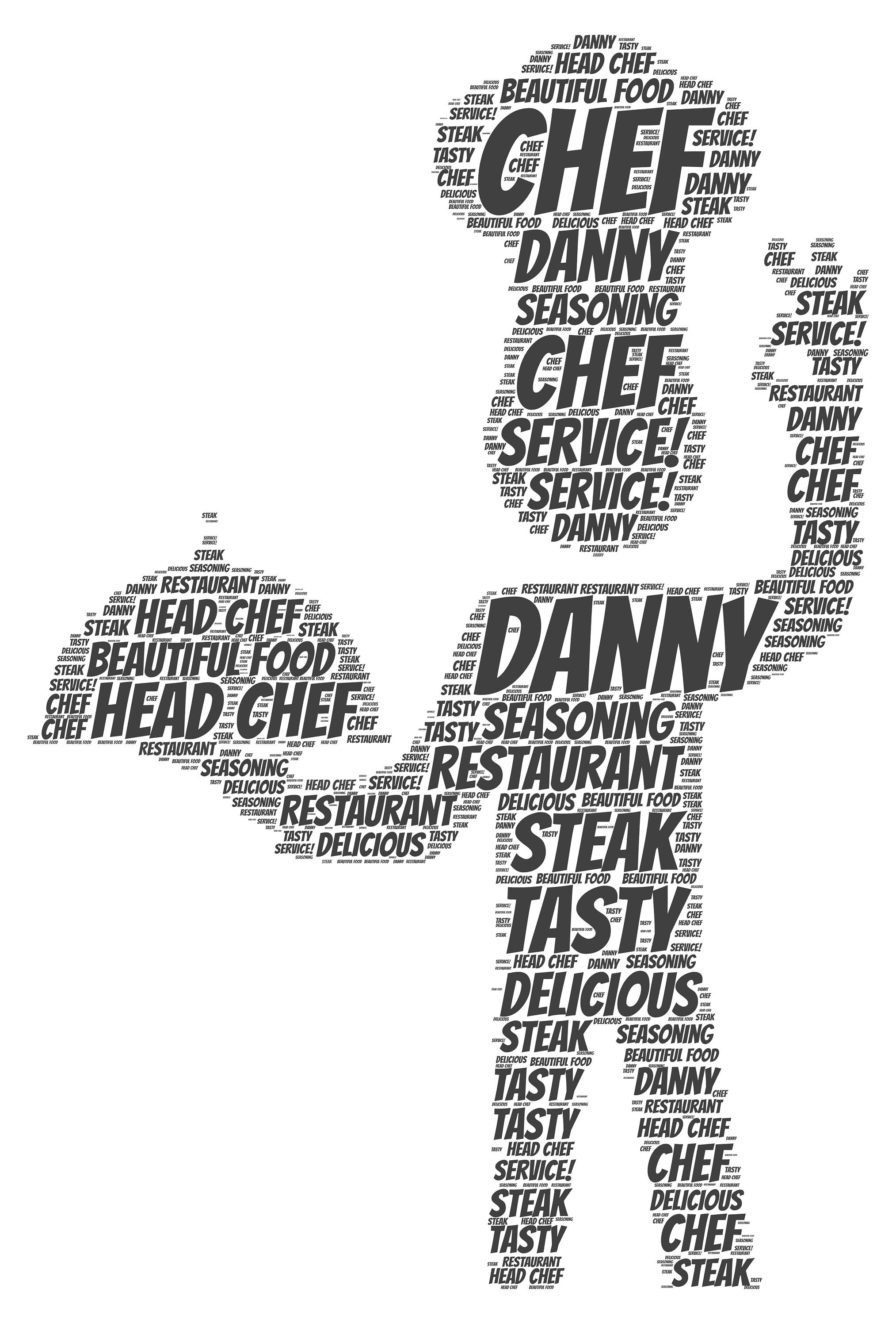 Personalizado Word Art Print Chef Cook Restaurante Baker regalo de ...