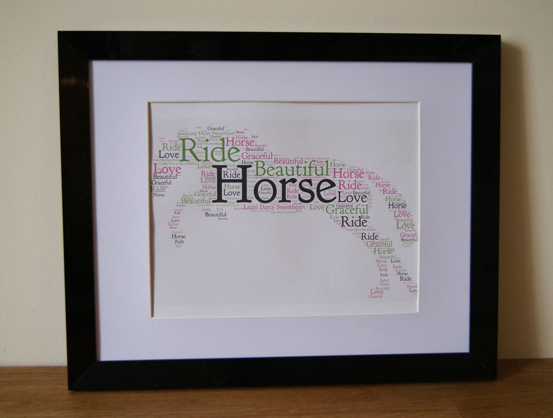 Personalised Word Art Horse Riding Pet Gift Keepsake Card - Etsy