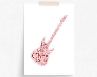 Guitar Word Art | Etsy