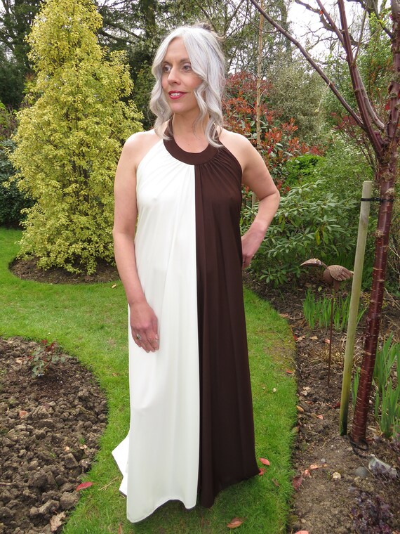 Vintage 1970s Susan Small Brown and Cream Colour Bloc… - Gem