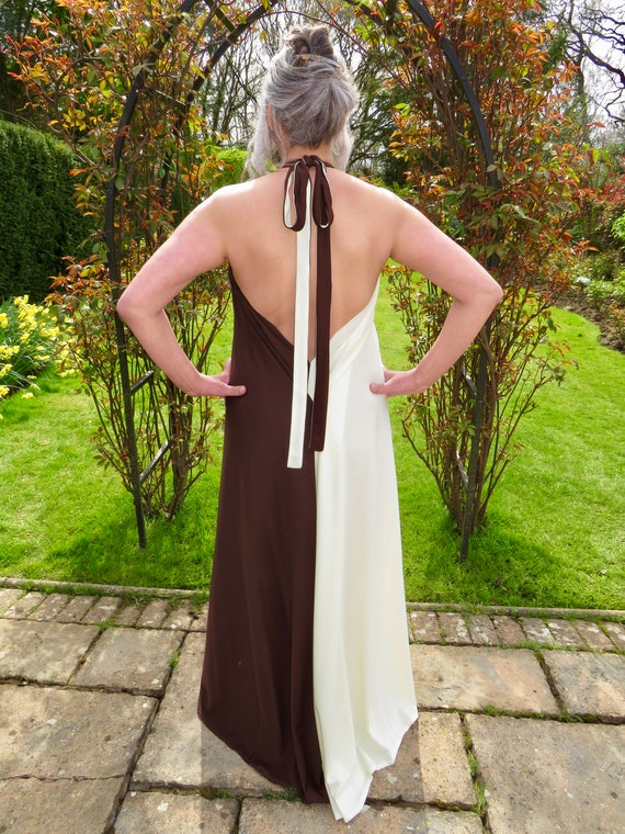 Vintage 1970s Susan Small Brown and Cream Colour Bloc… - Gem