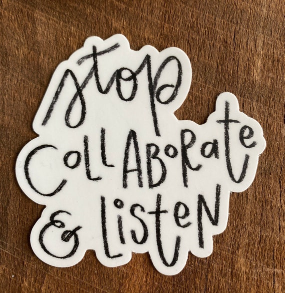 Stop Collaborate & Listen Vinyl Sticker 90s Sticker | Etsy