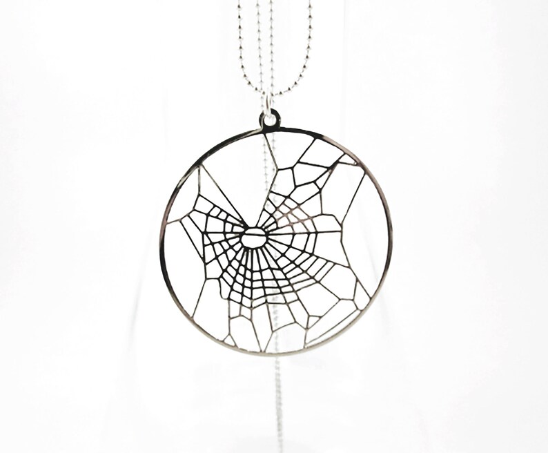 Spider web necklace spiderweb under influence of THC necklace | Etsy
